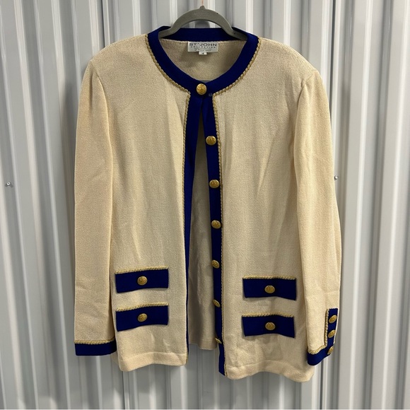 St. John | Sweaters | Vintage St John Collection Cream Sweater With ...